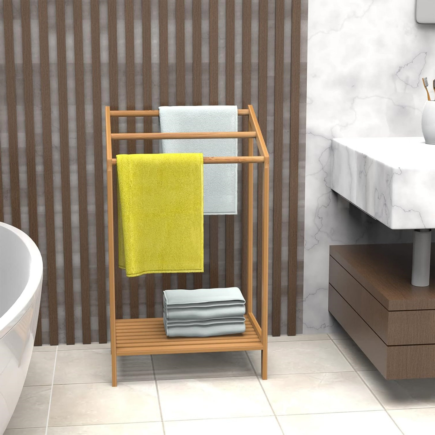 KEWILO Bamboo Towel Rack for Bathroom - Wayfair Canada