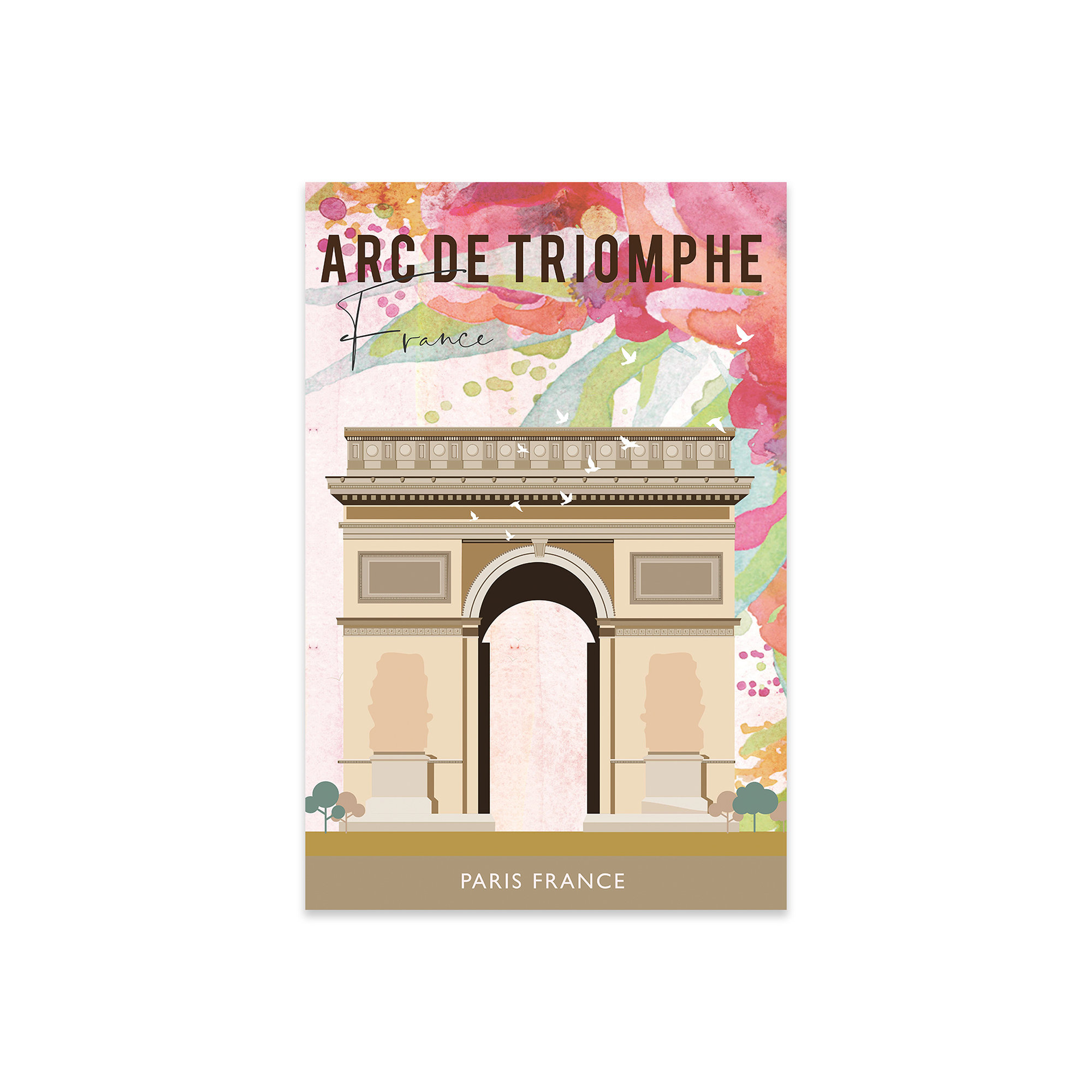 Trinx Arc De Triomphe Travel Poster On Glass by Natalie Ryan Print ...