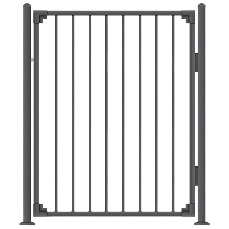 XCEL Fence® Black Steel Anti-Rust Fence Gate - Flat Top/Flat Bottom ...