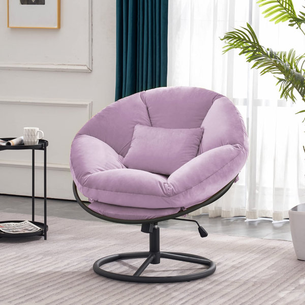 Viv + Rae Kimpel Swivel Papasan Chairs, Velvet Armless Chair with ...