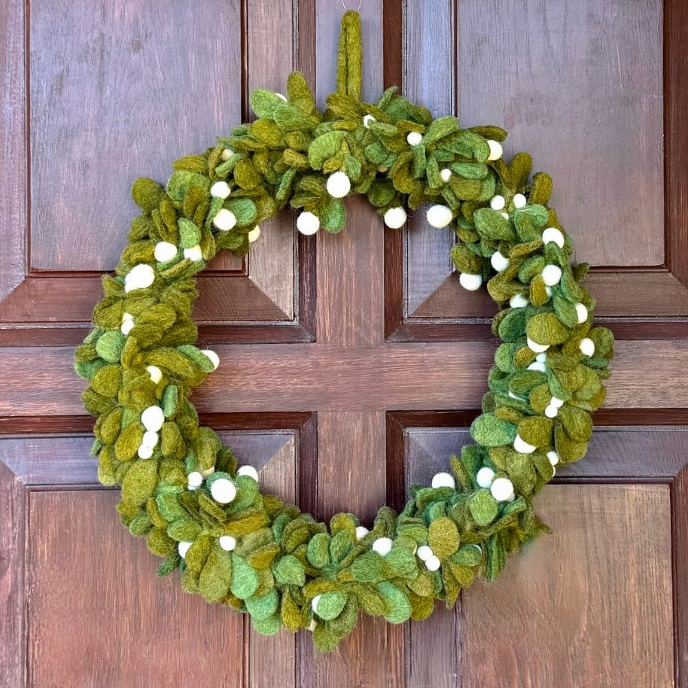 Humble Hilo Handmade Felt Flower, Holiday Wreath | Wayfair