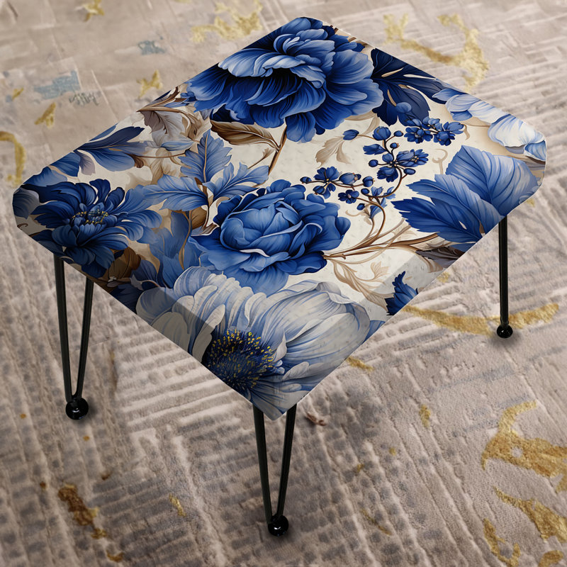 Design Art Cobalt Blue Renaissance Victorian Pattern - Floral Rectangle ...