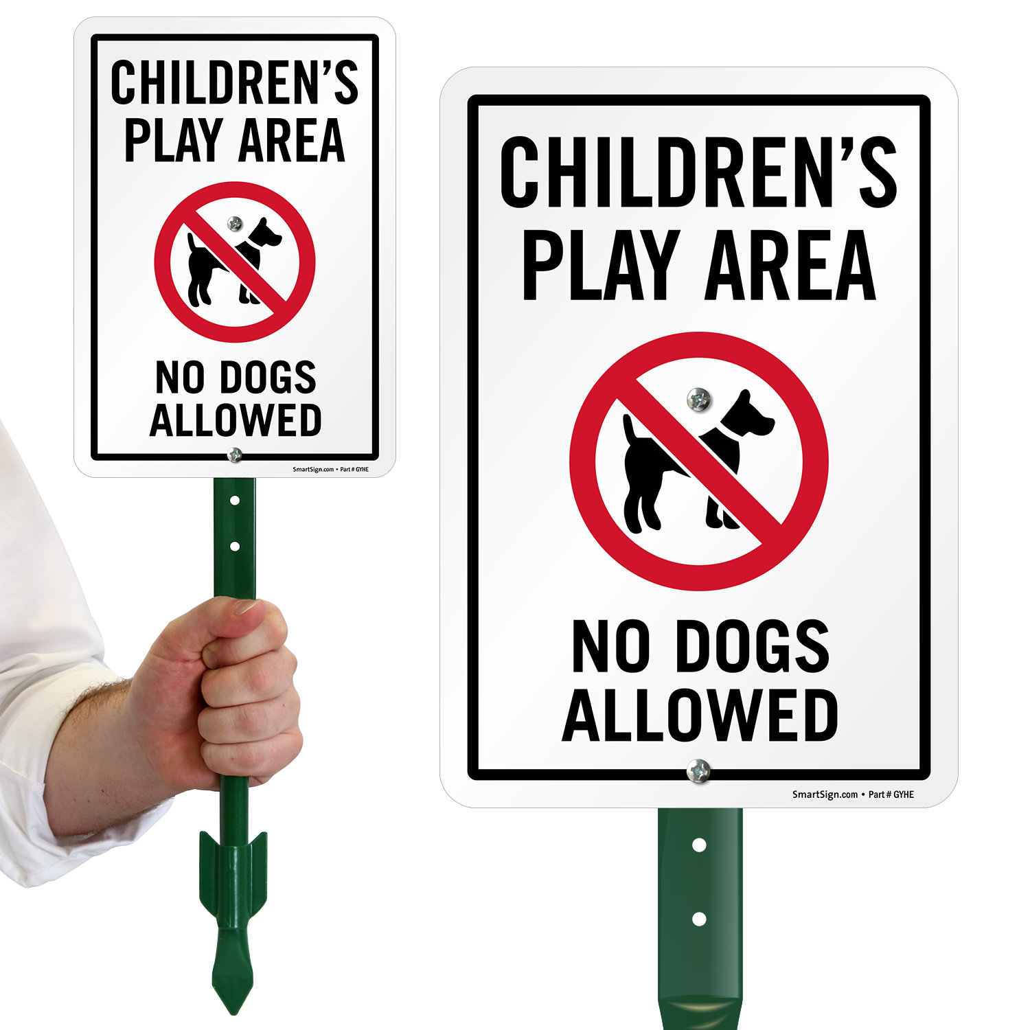 SmartSign Children's Play Area - No Dogs Allowed Sign And Stake Kit ...