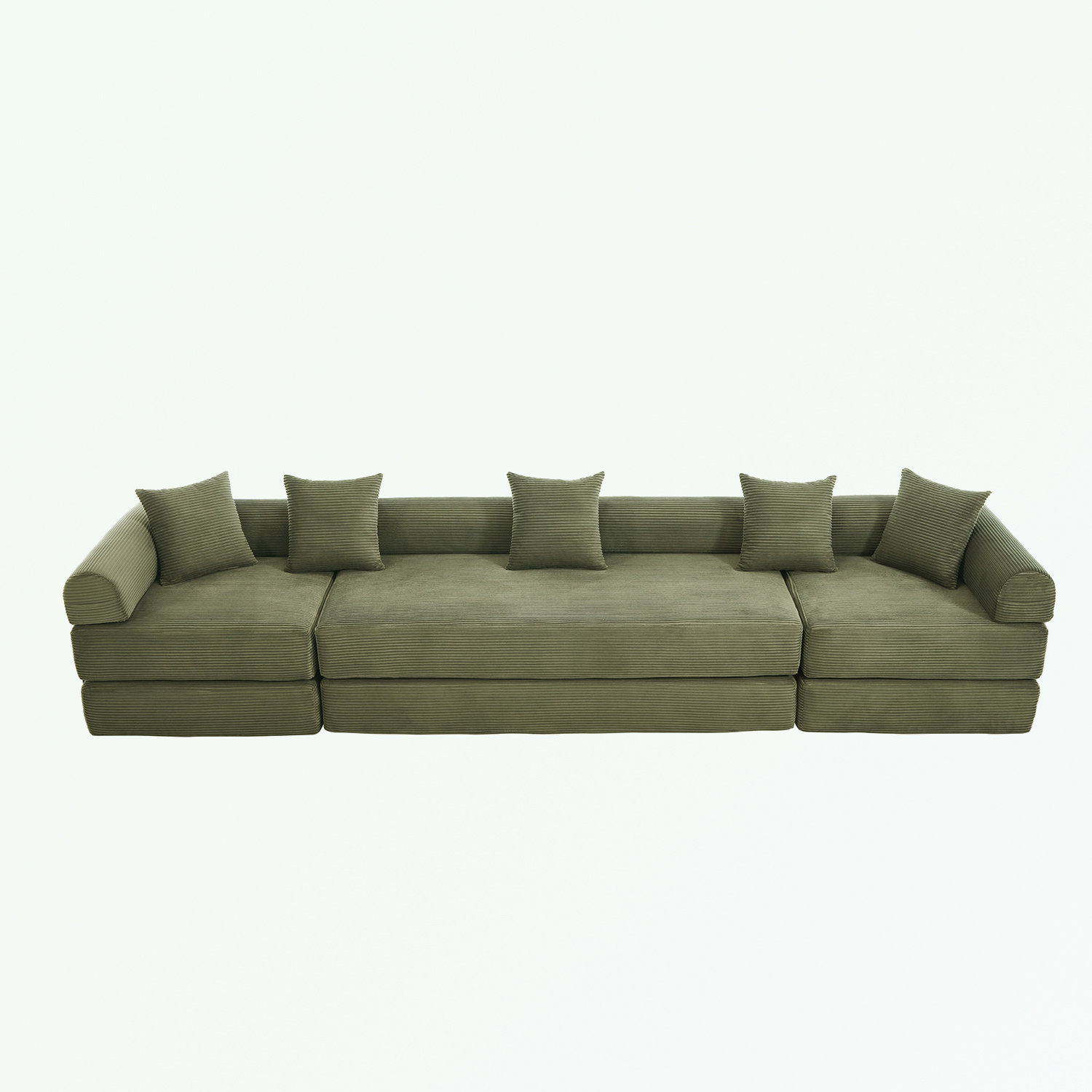 Hokku Designs Corduroy folding sofa bed with fixed frame and pillow ...