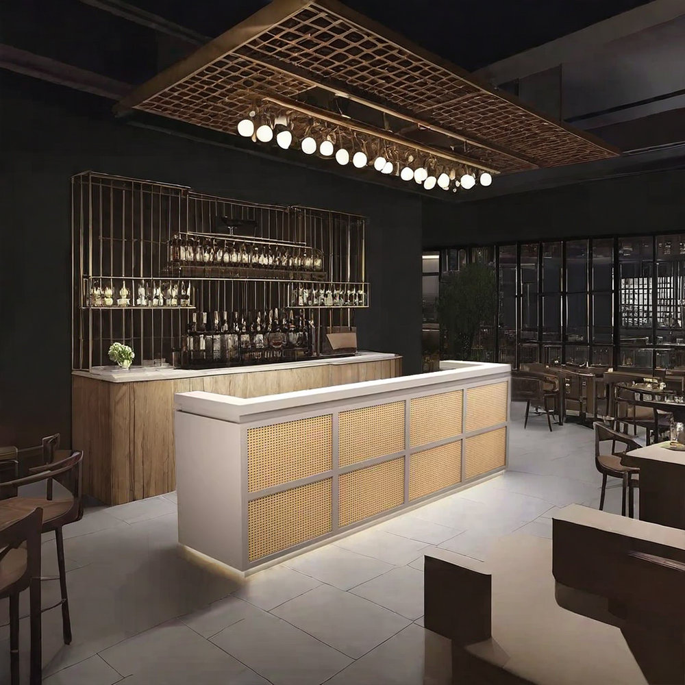 LKIWXAQ RECEPTION DESK Vintage Bar Counter Reception Desk 102.36'' Home ...