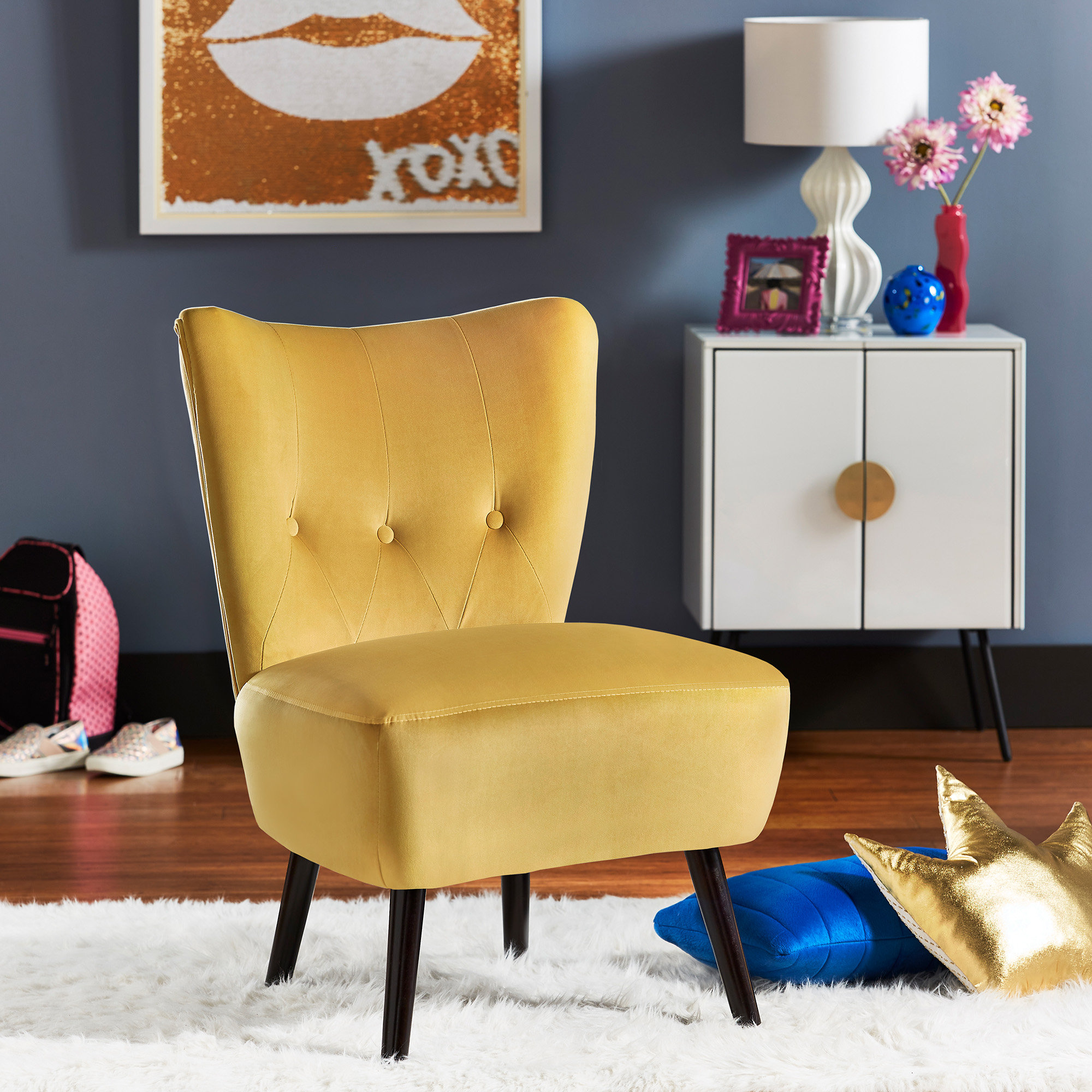 Willa Arlo™ Interiors Della 57.15Cm Wide Tufted Velvet Slipper Chair ...