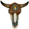 De Leon Collections Distressed Tooled Leather Cow Bull Skull with Star ...