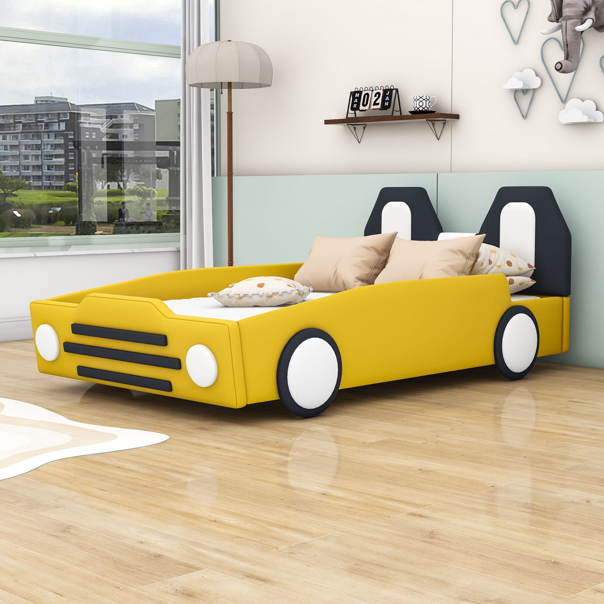Latitude Run® Biseye Wood Car-shaped Platform Bed | Wayfair