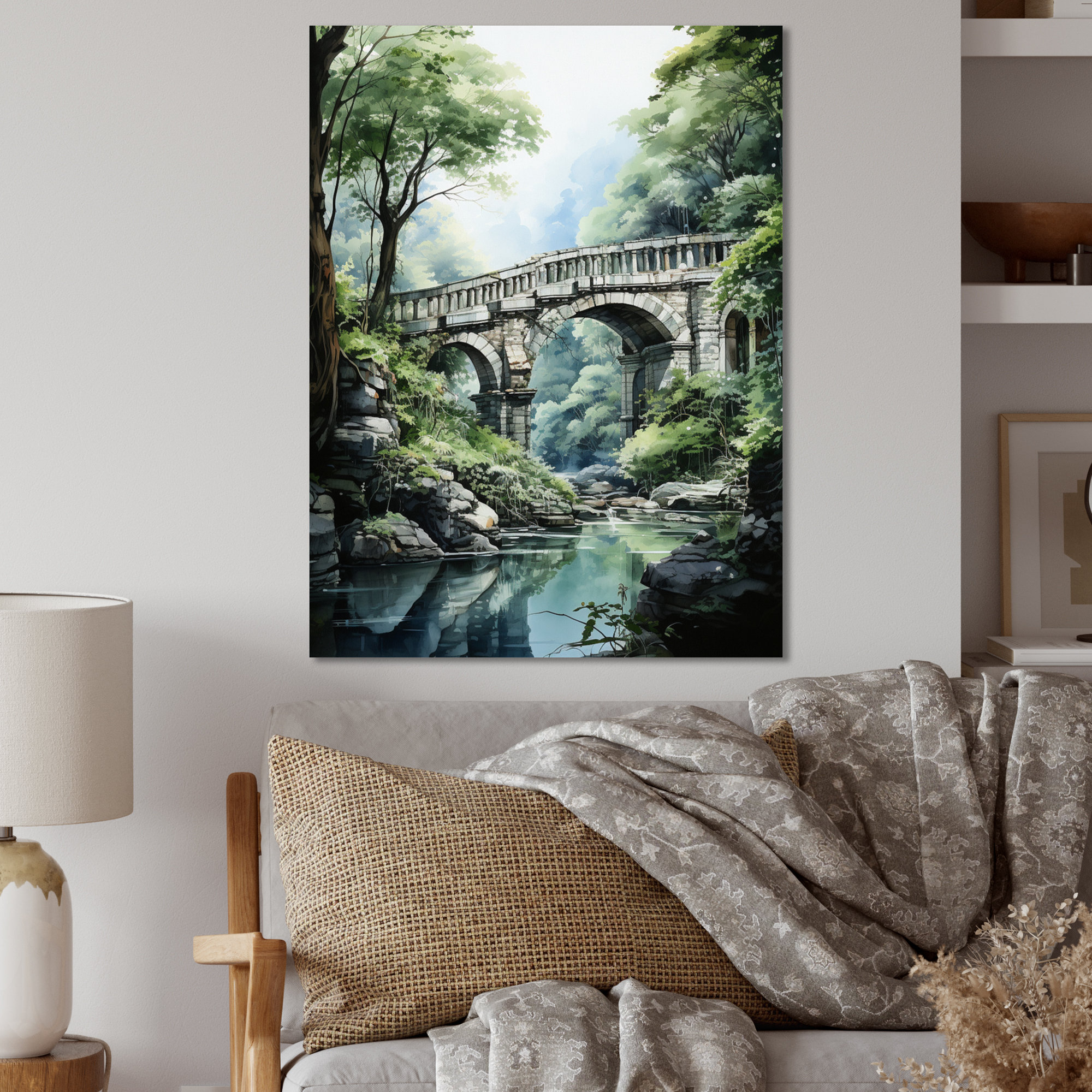Winston Porter Green Bridge Tranquil Archway II - Cityscapes Metal Wall ...