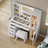 FUSOU Makeup Vanity With LED Mirror & 2 Cabinet, 6 Drawers Vanity Desk ...