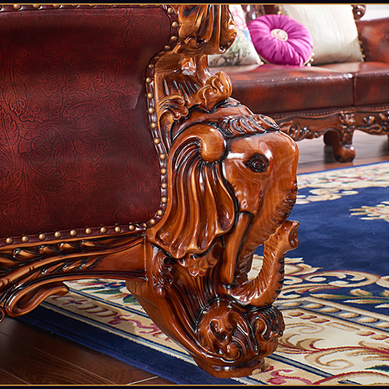 Romero Solid Wood Elephant Carved Sofa Chair 56.3 Wide | Wayfair