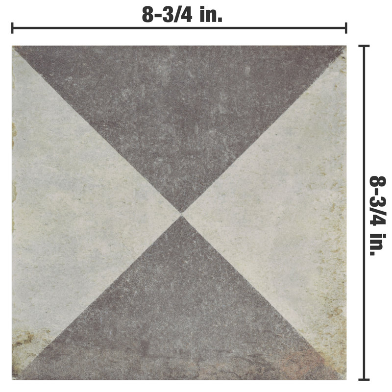 Merola Tile DAnticatto Decor 9" x 9" Porcelain Stone Look Wall & Floor ...