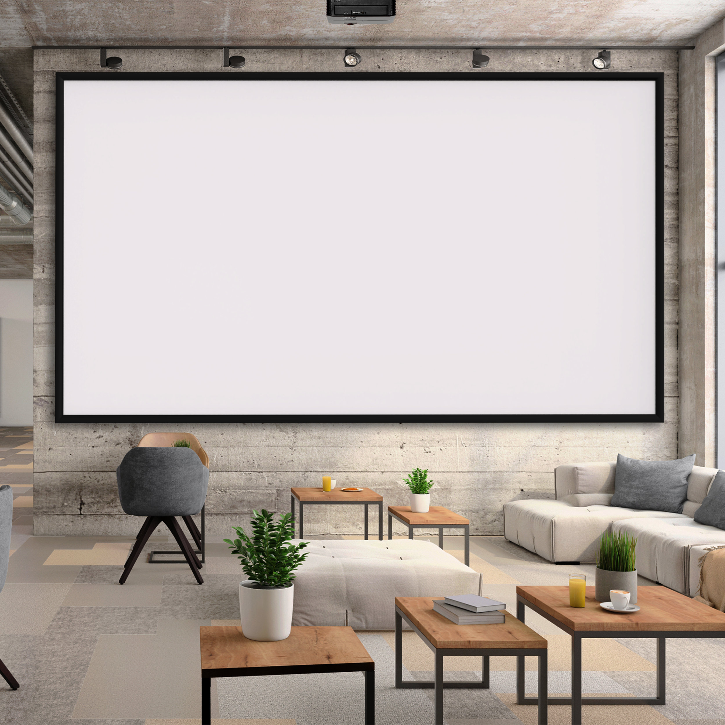 KhomoGear White 104" x 180" Drywall Mount Projector Screen | Wayfair