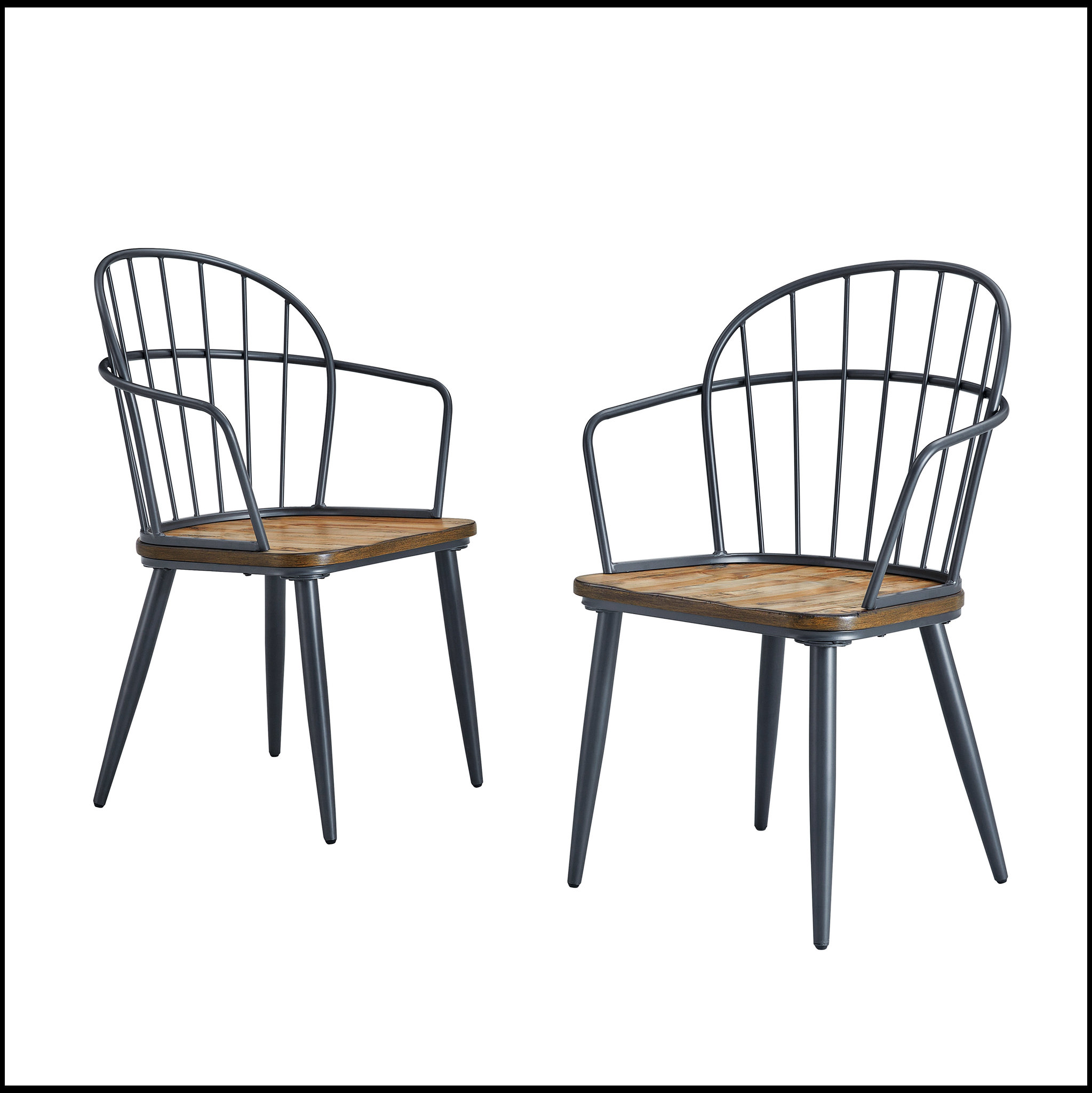 Red Barrel Studio® Indoor Dining Chairs with Metal Legs, Set of Two ...