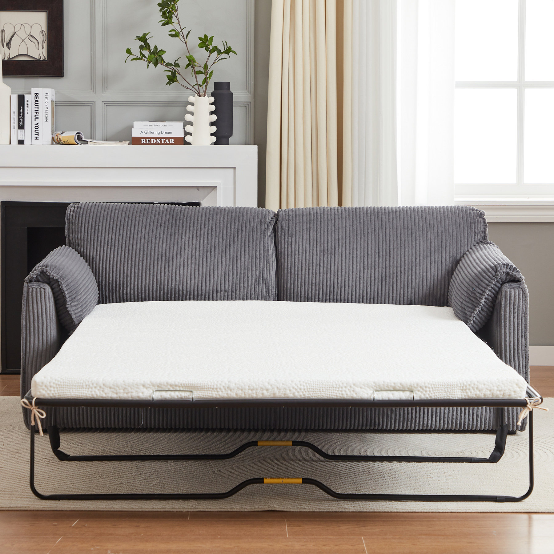 Hokku Designs Sleeper Sofa Bed Comfy Pull Out Futon Couch Bed | Wayfair