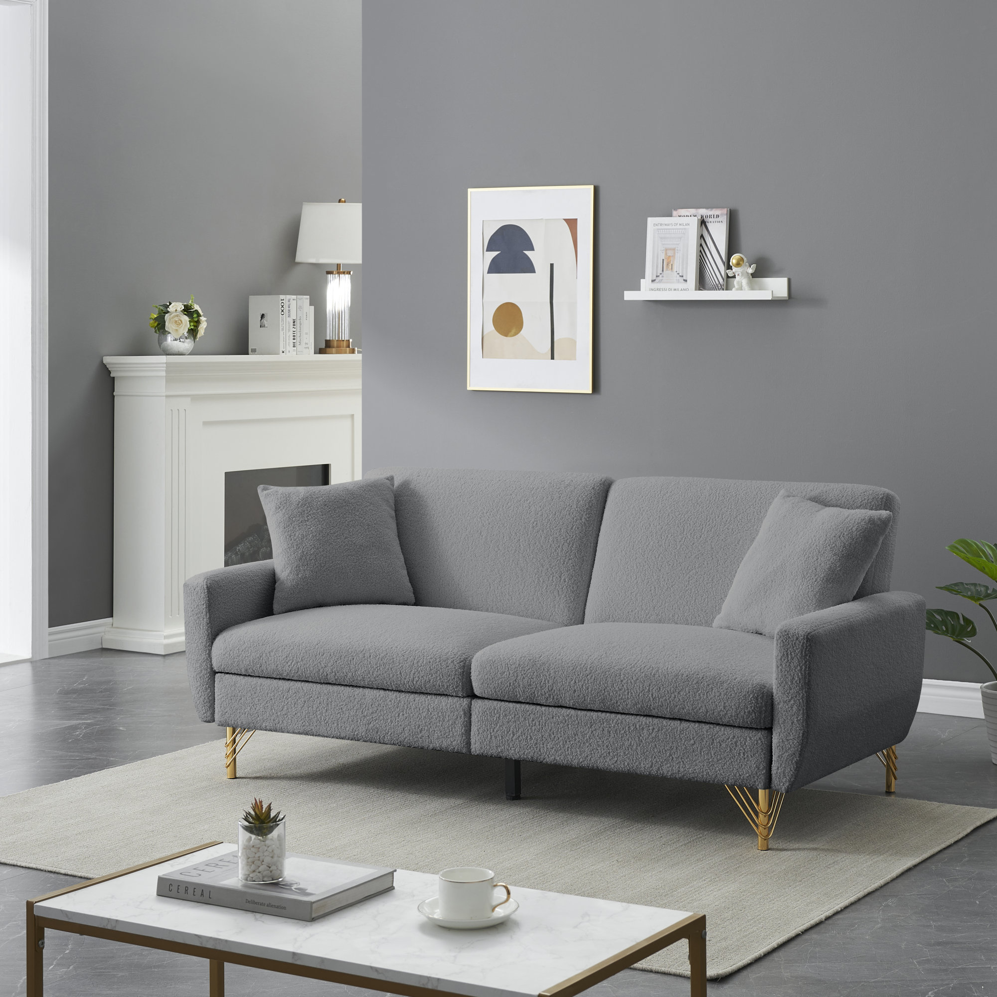 Mercer41 Leanore 74.41'' Recessed Arm Sleeper | Wayfair