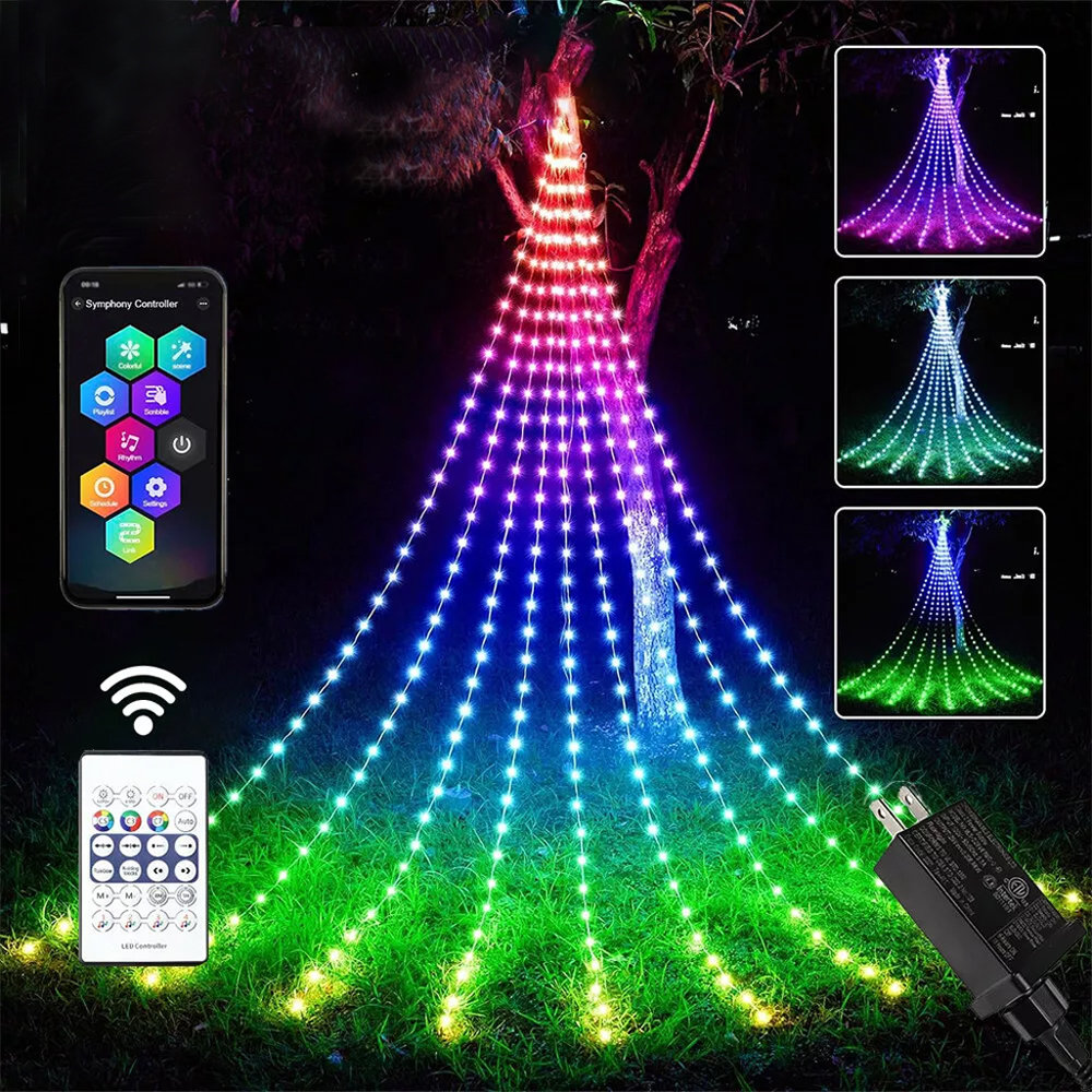 The Holiday Aisle® Christmas Tree Light String Waterfall Fairy ...