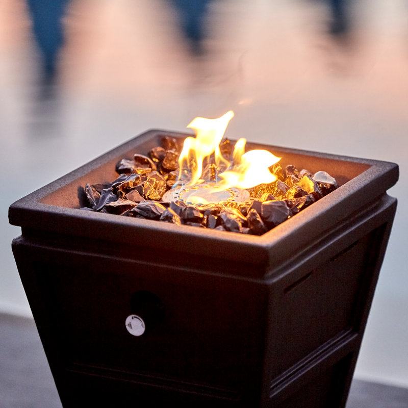 Endless Summer, 15" x 11" Slate Finish Outdoor LP Gas Fire Column ...