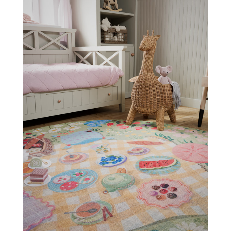 PlayGround rugs by Momeni Momeni Playground Tea Party Green Kid Rug ...