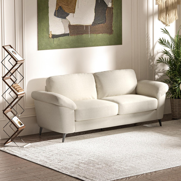 George Oliver Kaelara 84“ Light Gray Chenille 3-Seater Sofa | Wayfair