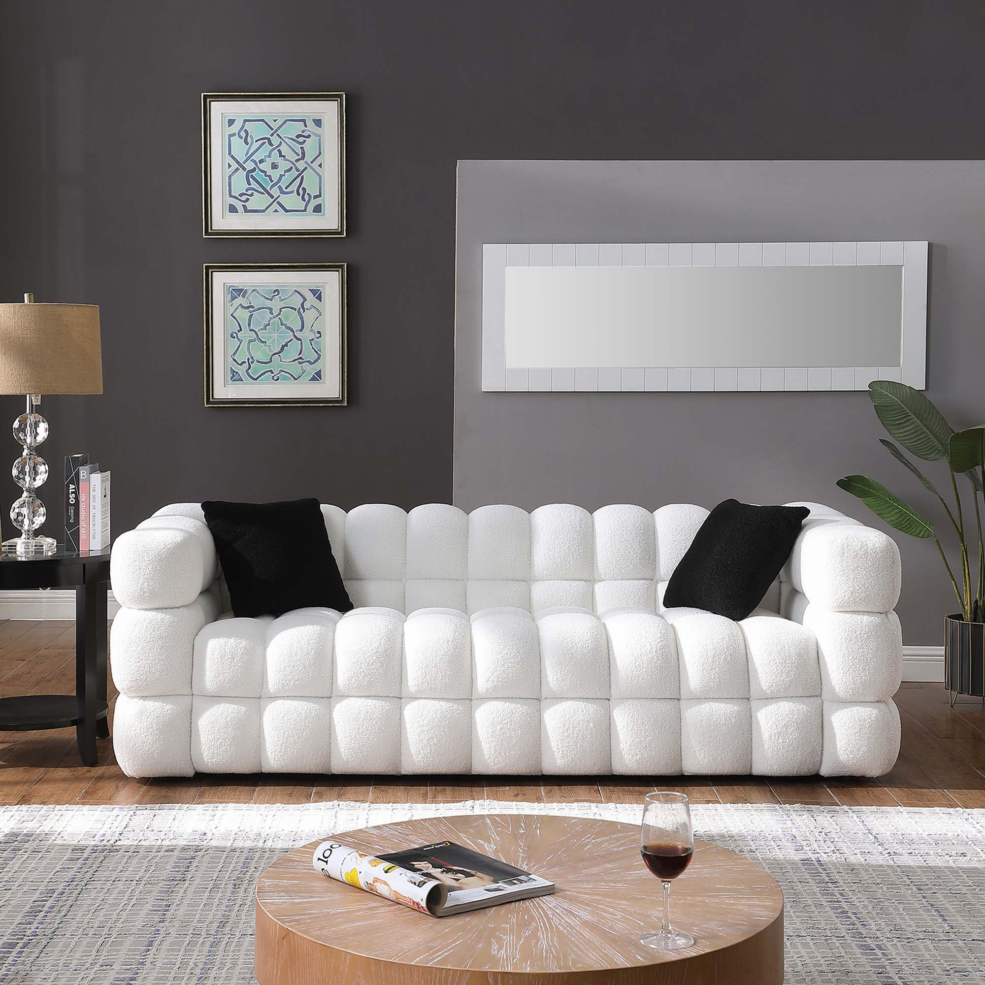 Corrigan Studio 84" L 3-Seater Human Body Structure Marshmallow Sofa ...