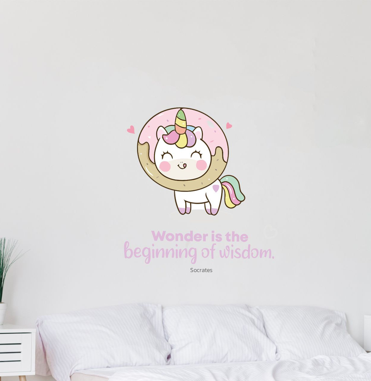 Zoomie Kids Wisdom Cute Unicorn Life Quote Vinyl Wall Decal | Wayfair