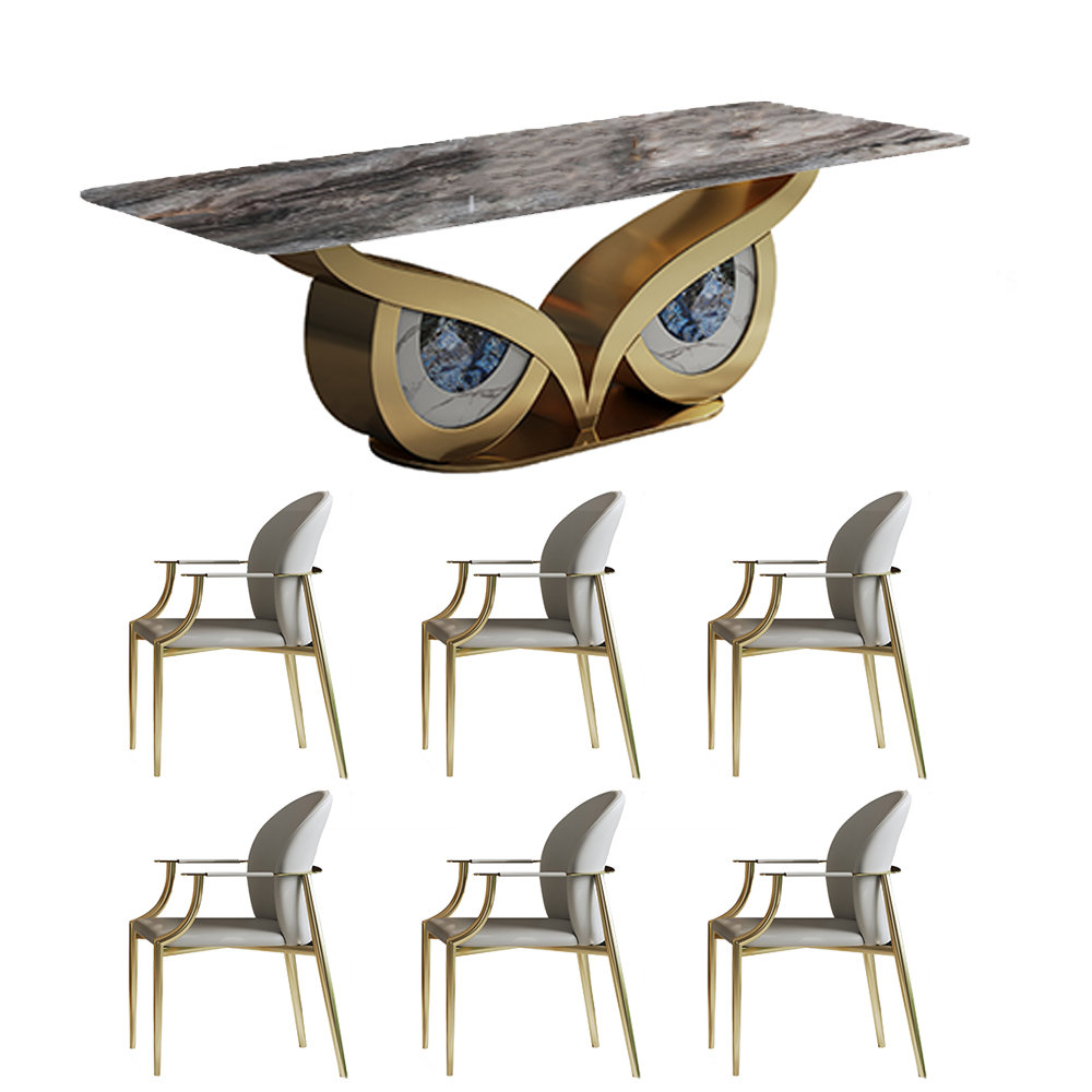 Greyleigh Creative Rock Plate Dining Table And Chair Rectangular 35.4 ...