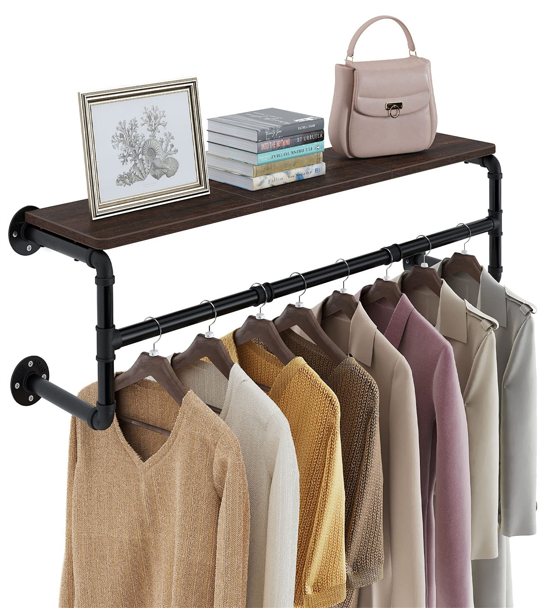 Williston Forge Johnnous Metal Wall Mounted Clothes Rack | Wayfair