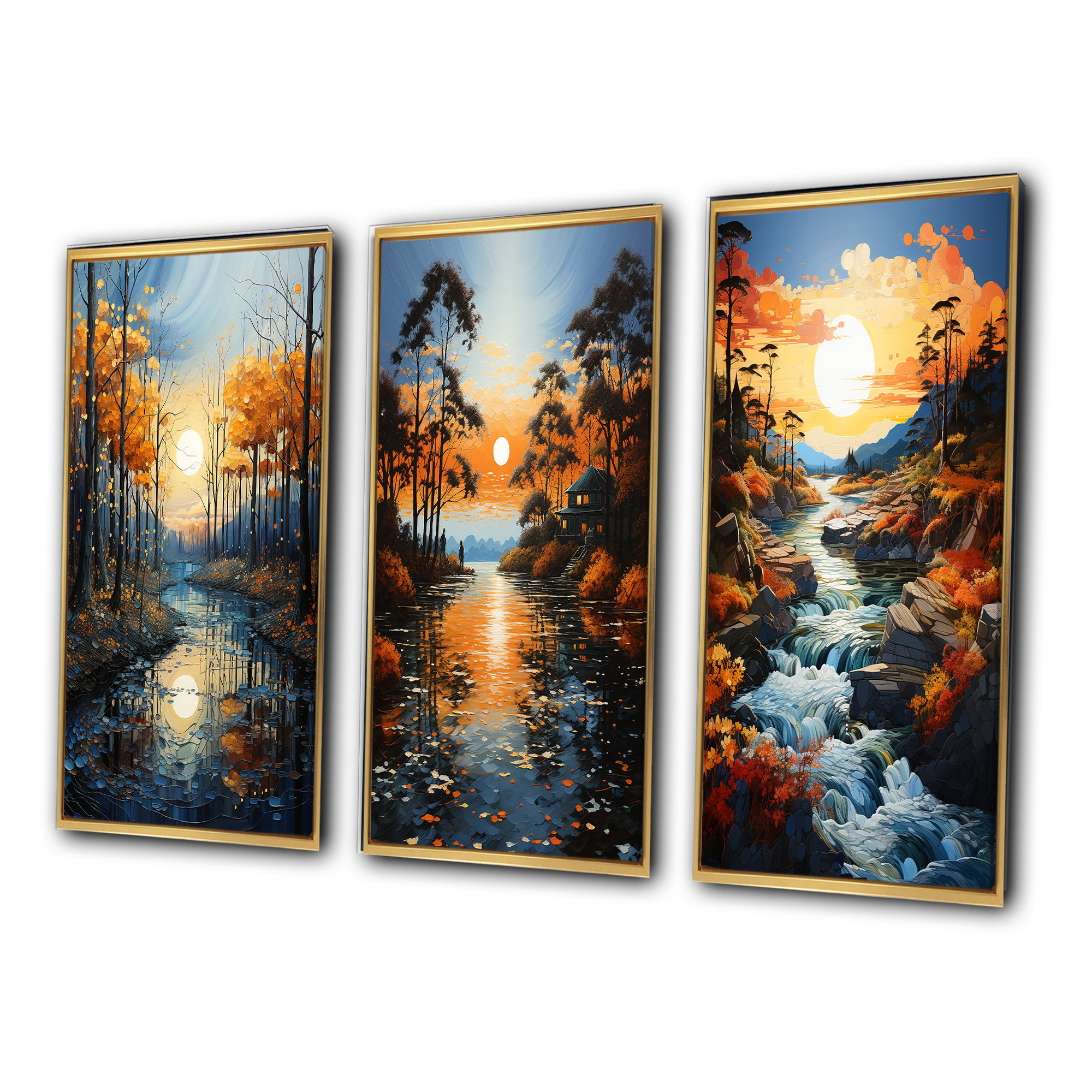 Winston Porter River Azure Bold - 3 Piece Print Set | Wayfair