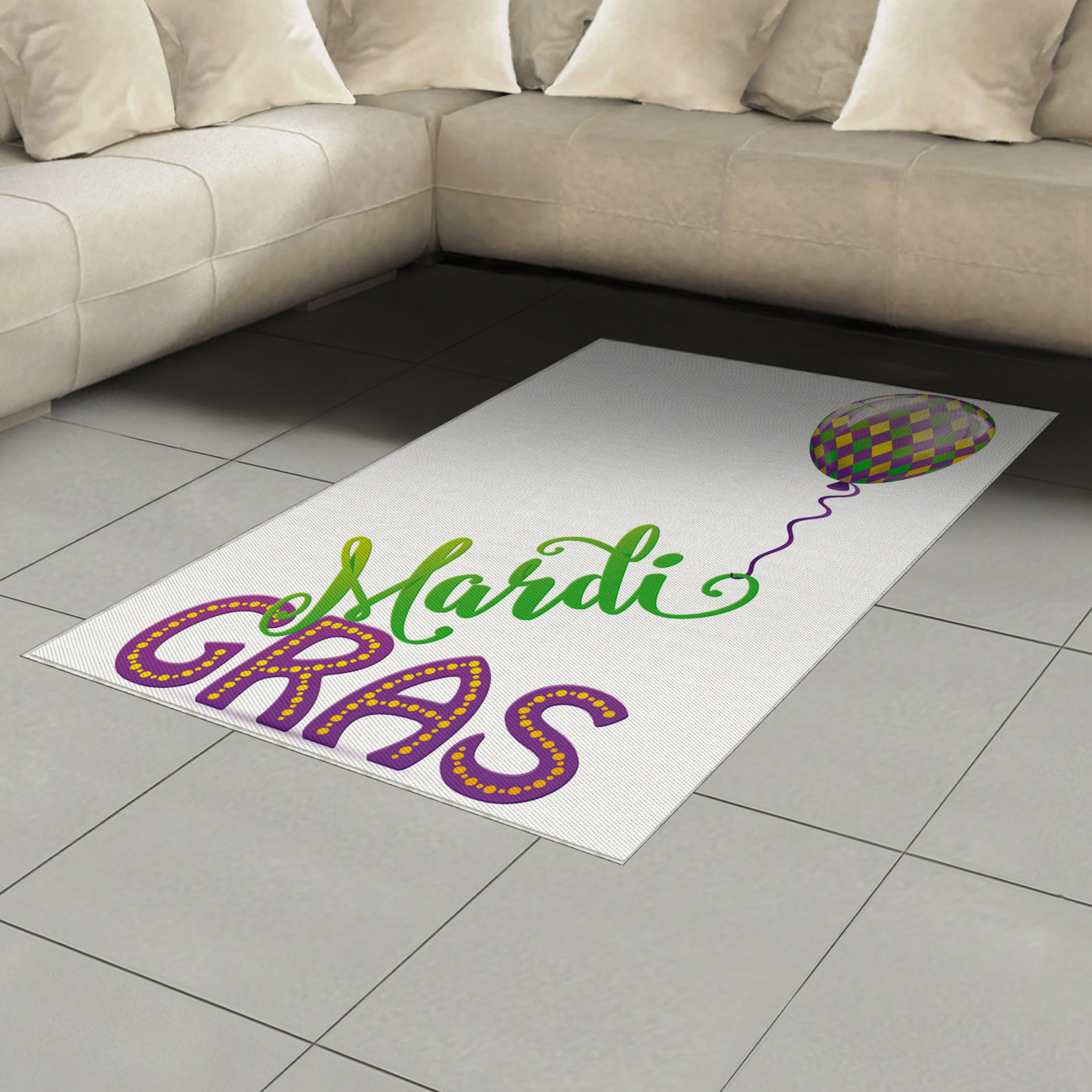 East Urban Home Mardi Gras High Density Long Fiber Poly Threads ...