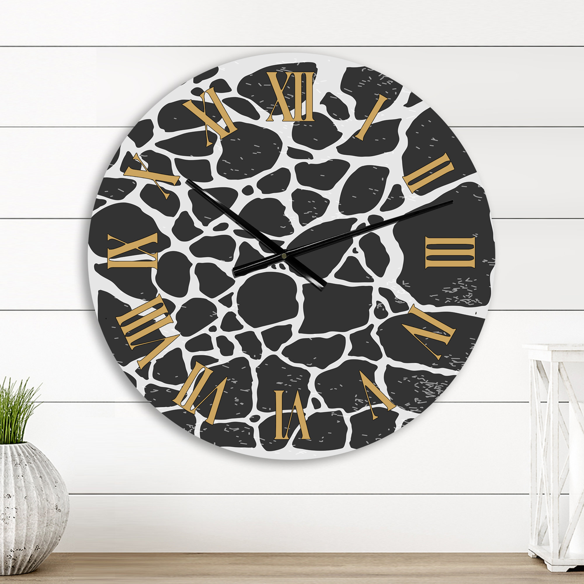 East Urban Home Abstract Artistic Minimalistic Shapes II Wall Clock ...