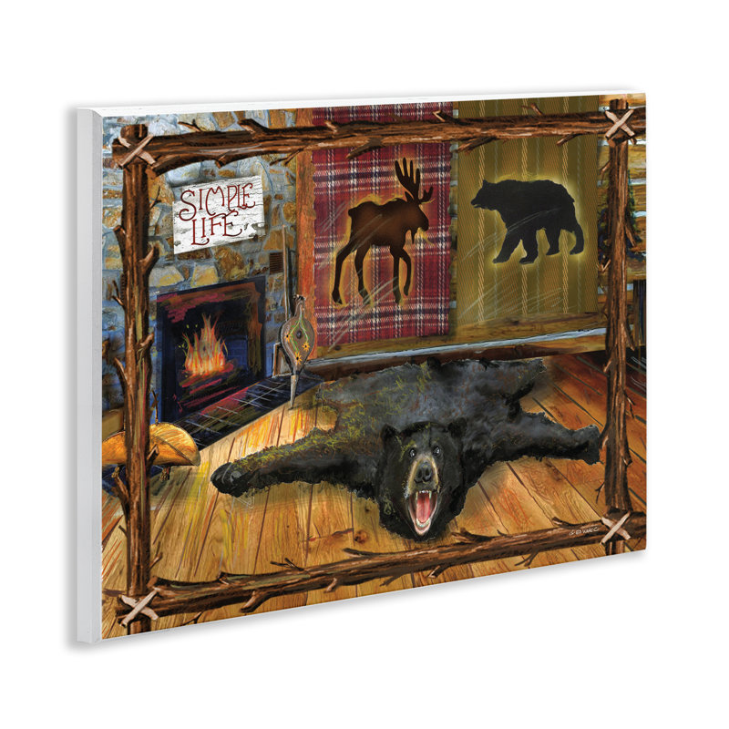 Ophelia & Co. Rustic Cabin Interior Wall Plaque Art by Ed Wargo | Wayfair