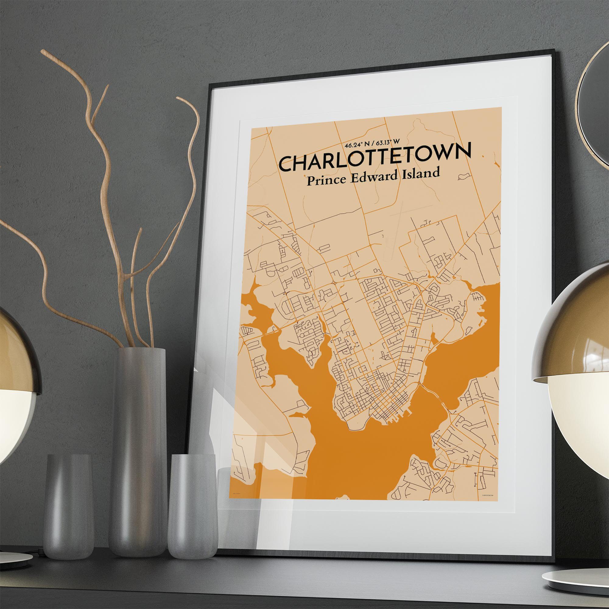 17 Stories Charlottetown City Map Graphic Art In Vintage - Wayfair Canada