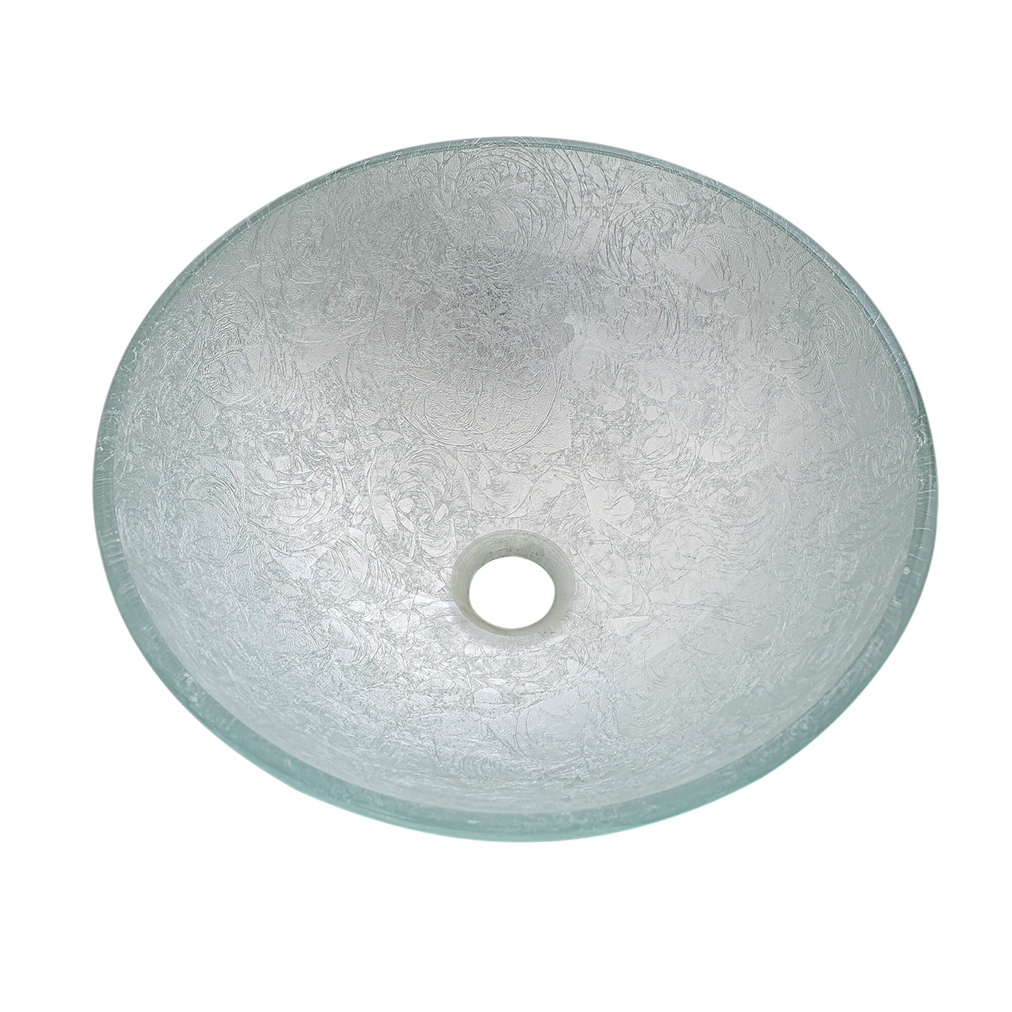 Fine Fixtures Modern Glass Vessel Round 16 X 16 In Silver | Wayfair
