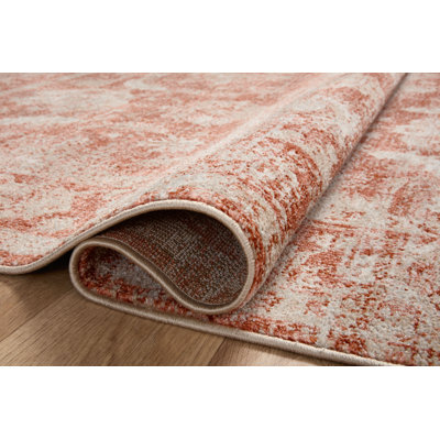 Canora Grey Adrianus Performance Rust/Ivory Rug | Wayfair