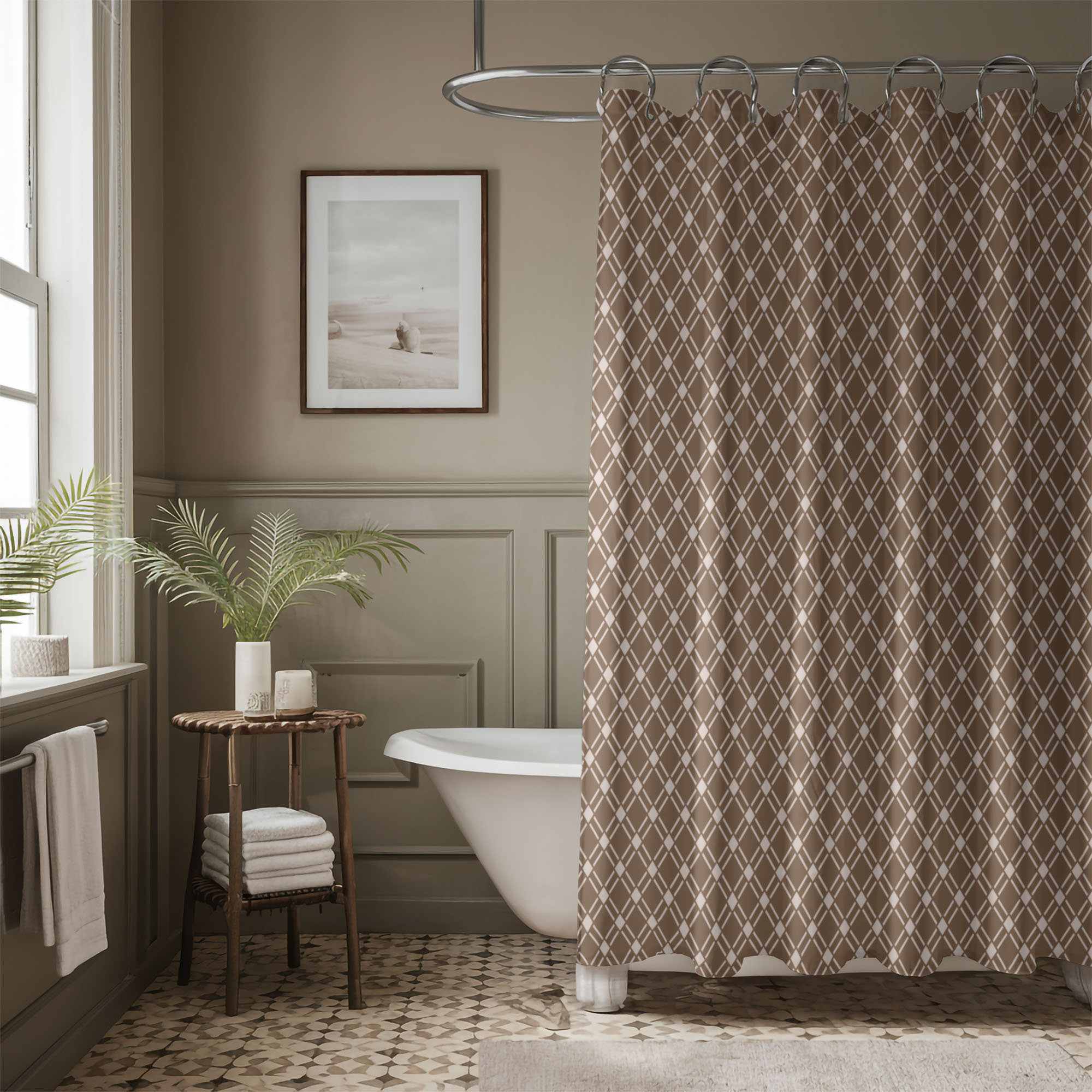 East Urban Home Earthy Pattern - Premium Shower Curtain | Wayfair