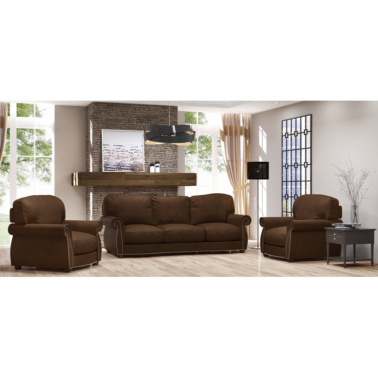 Wildon Home® Fardosa 3 - Piece Leather Living Room Set | Wayfair