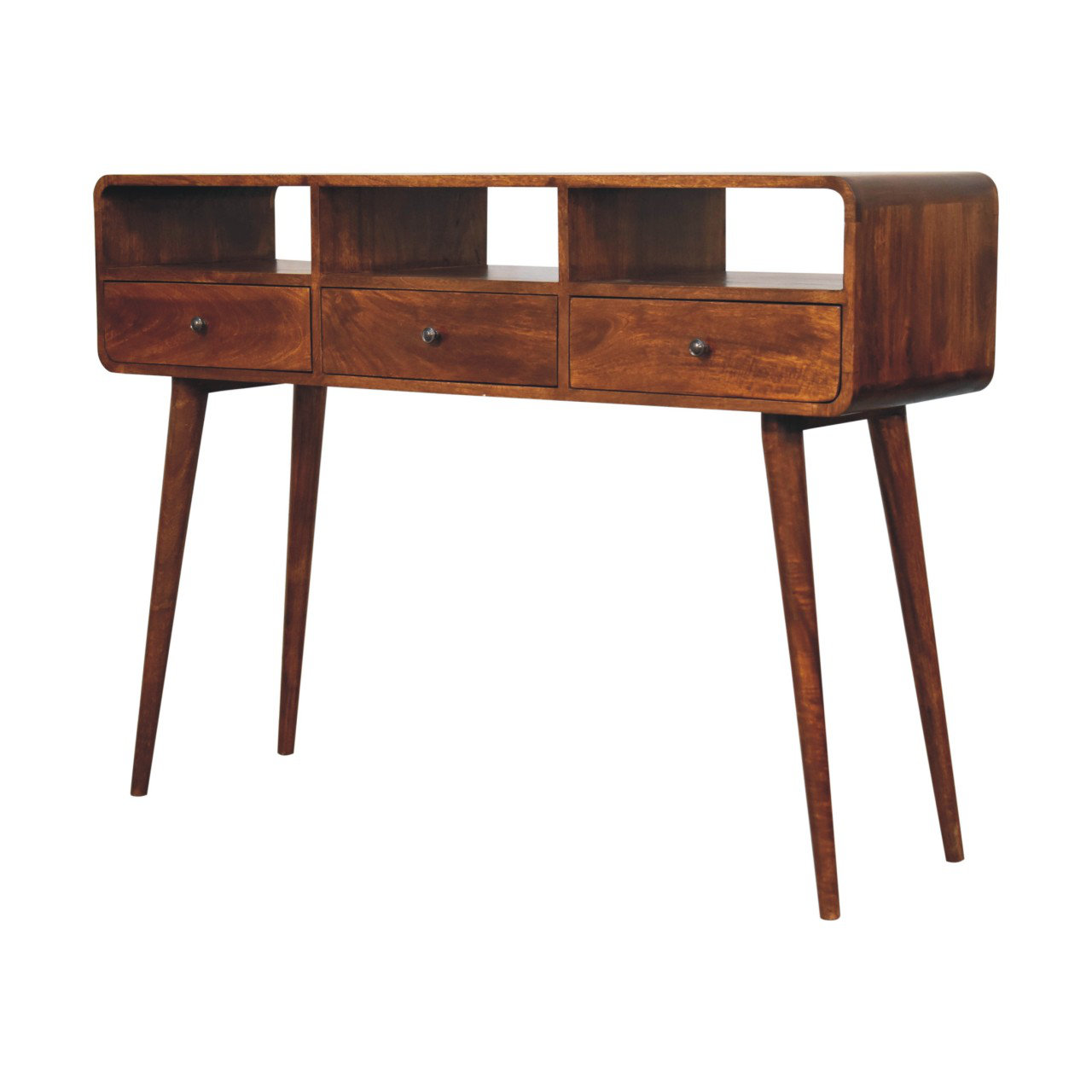 George Oliver Triple Curved Chestnut Console Table - Wayfair Canada