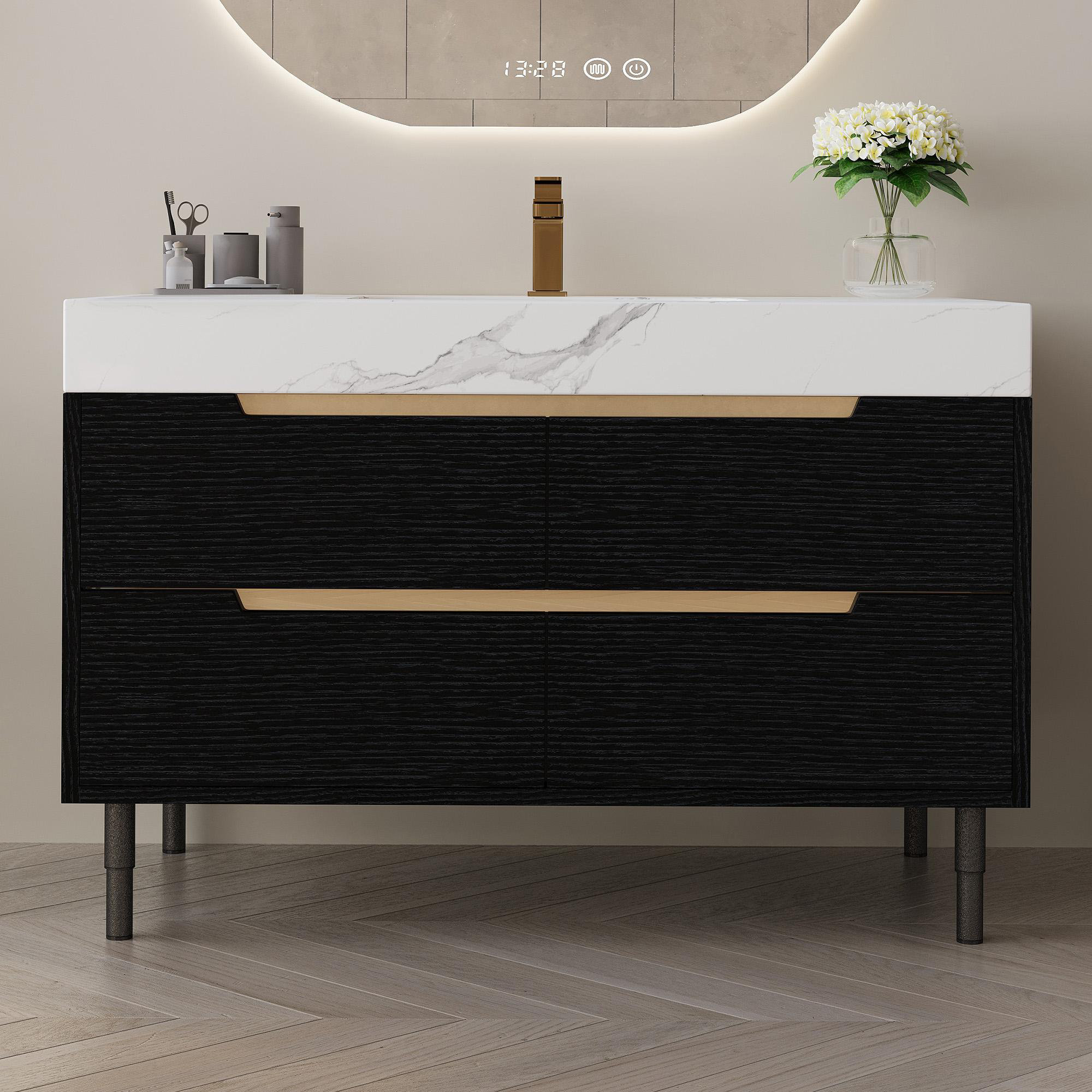 Carshome 35.4" Modern Bathroom Vanity with Undermount Sink, Waterproof ...