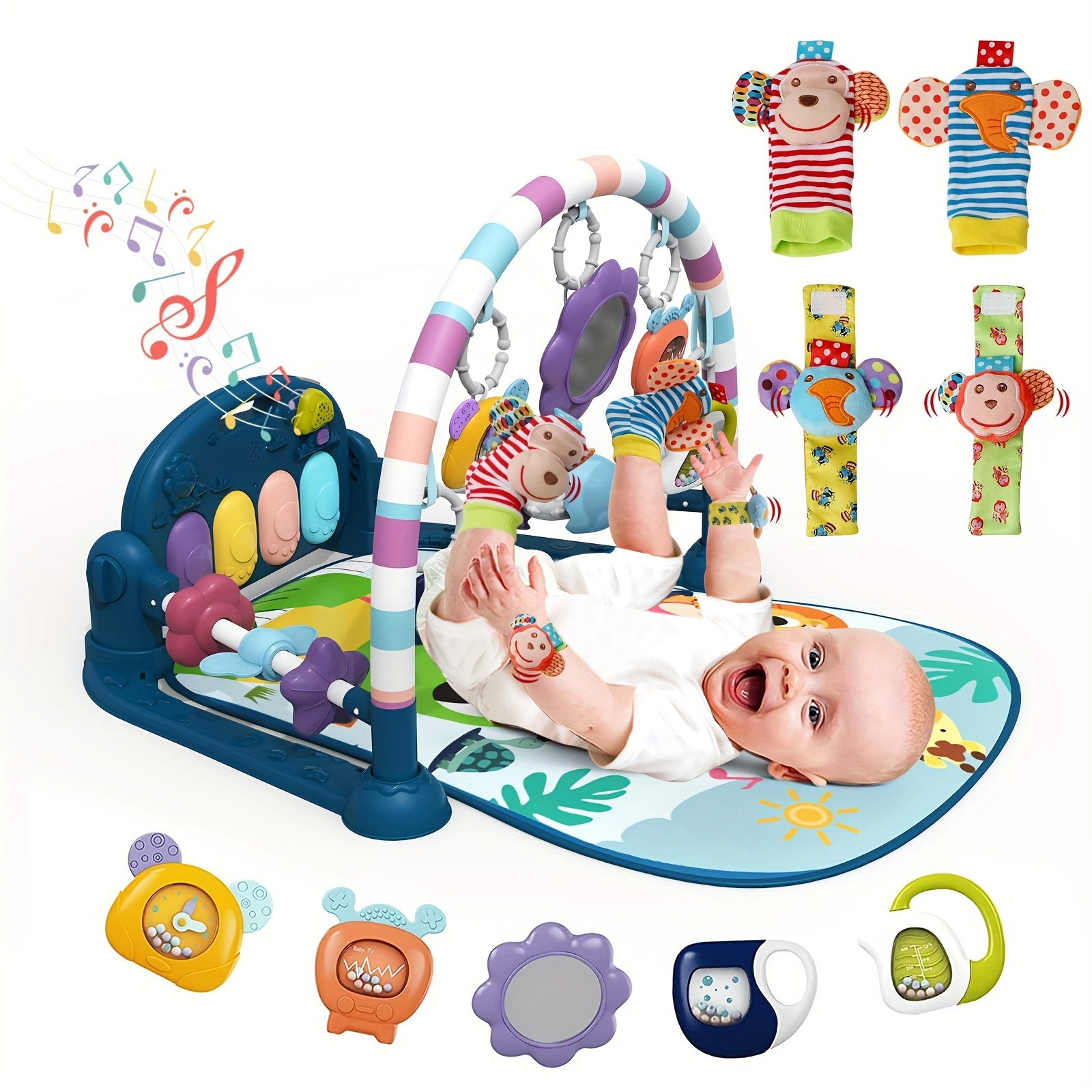 dearlomum Baby Play Mat Baby Gym,funny Play Piano Tummy Time Baby ...