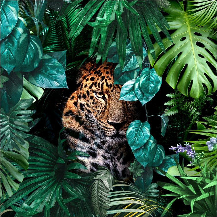 Bay Isle Home Jaguar In The Jungle - No Frame Art Prints on Float Glass ...