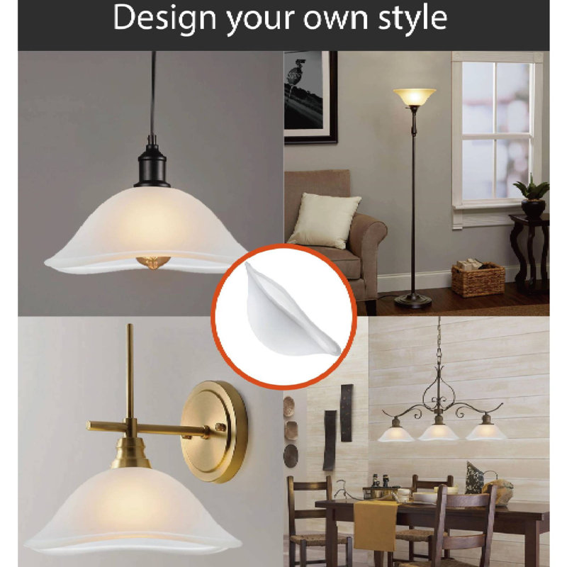 Ebern Designs 4.25'' H Glass Bowl Lamp Shade | Wayfair