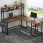 Wrought Studio Steinber L Shaped Desk with Hutch & Monitor Stand, Home ...