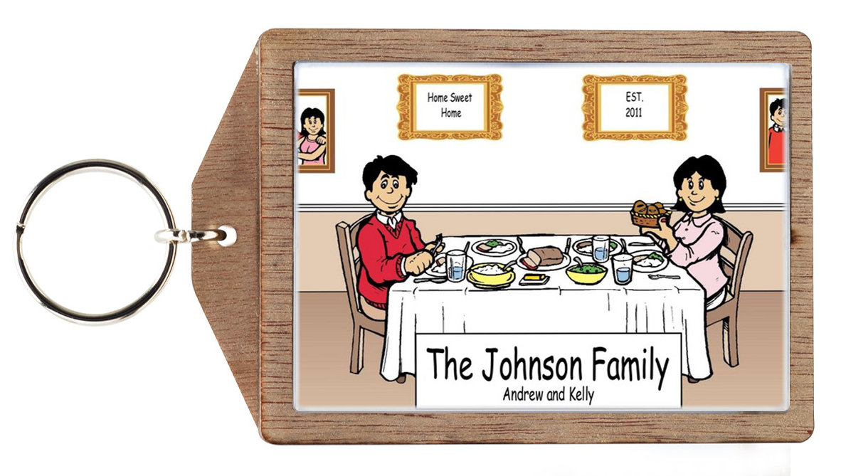 Printed Perfection Personalized Family Dinner - Couple Alone Key Chain ...