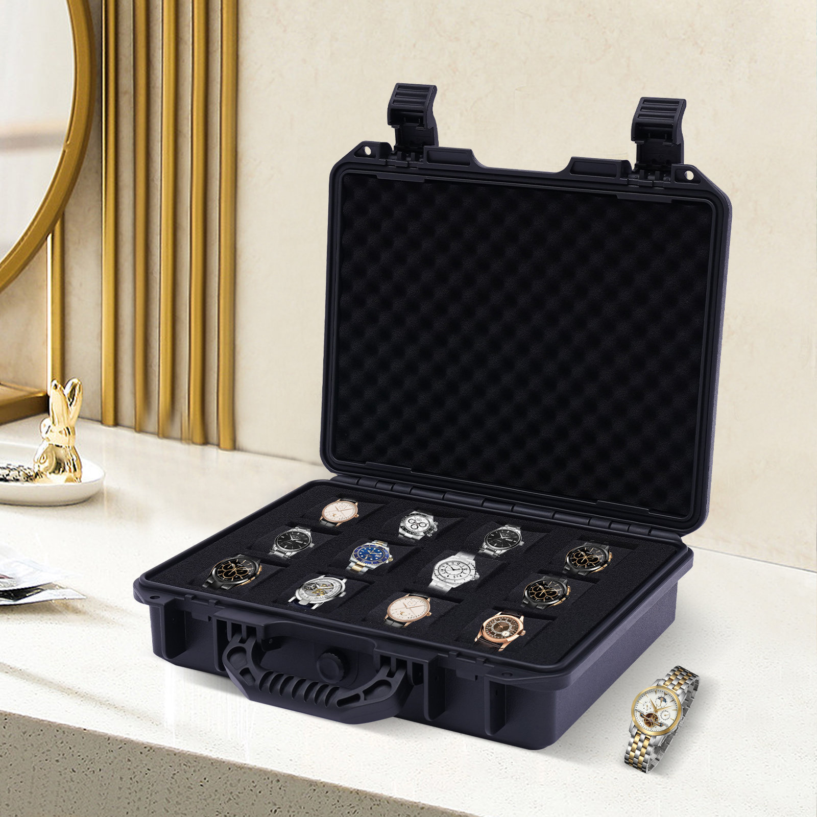 Rebrilliant 12-slot Waterproof Watch Box | Wayfair