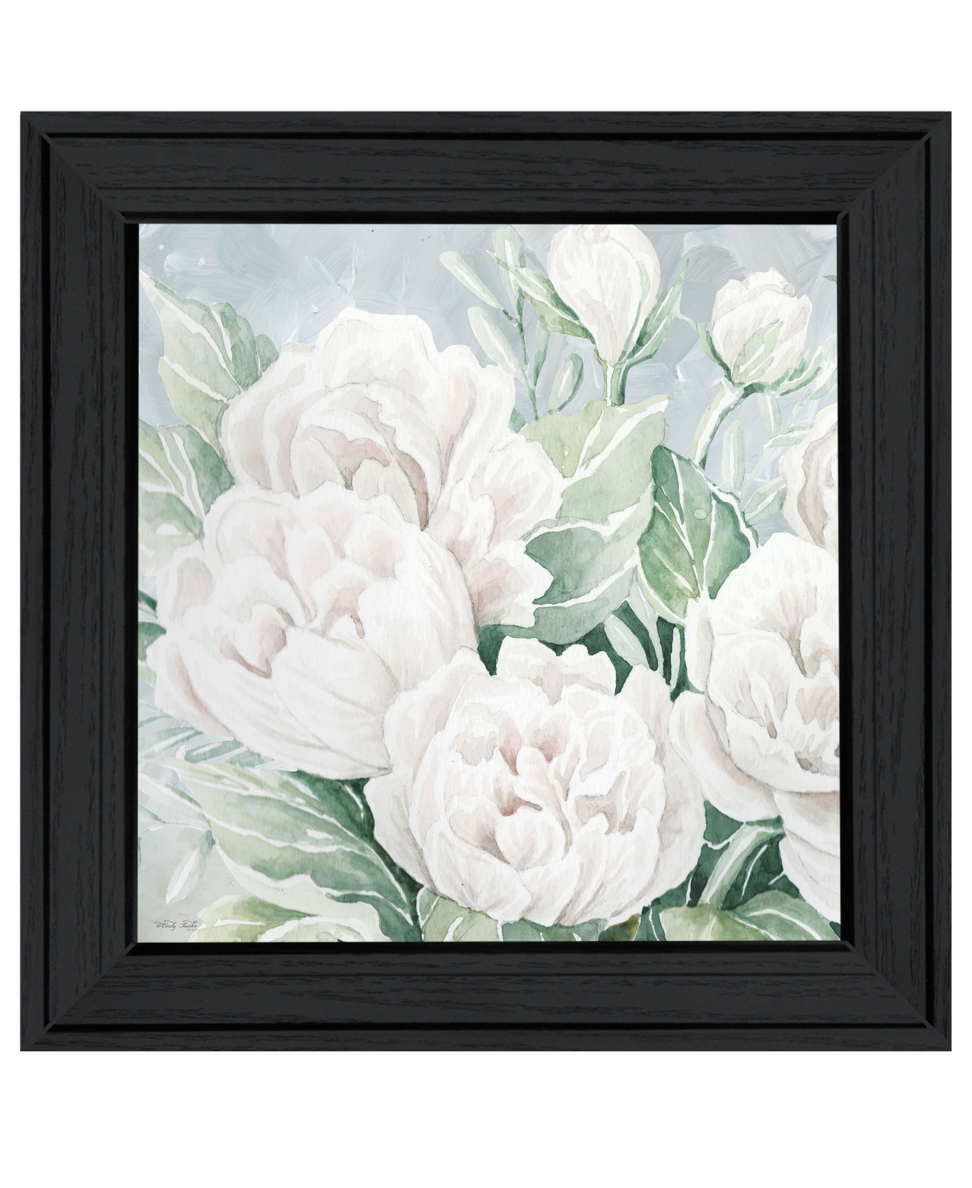 Winston Porter Peaceful Peonies In Full Bloom Framed Wall Art, Modern ...