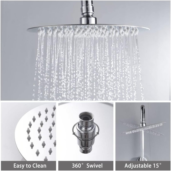 Belfry Bathroom Thermostat Shower System, Chrome Thermostatic Shower ...