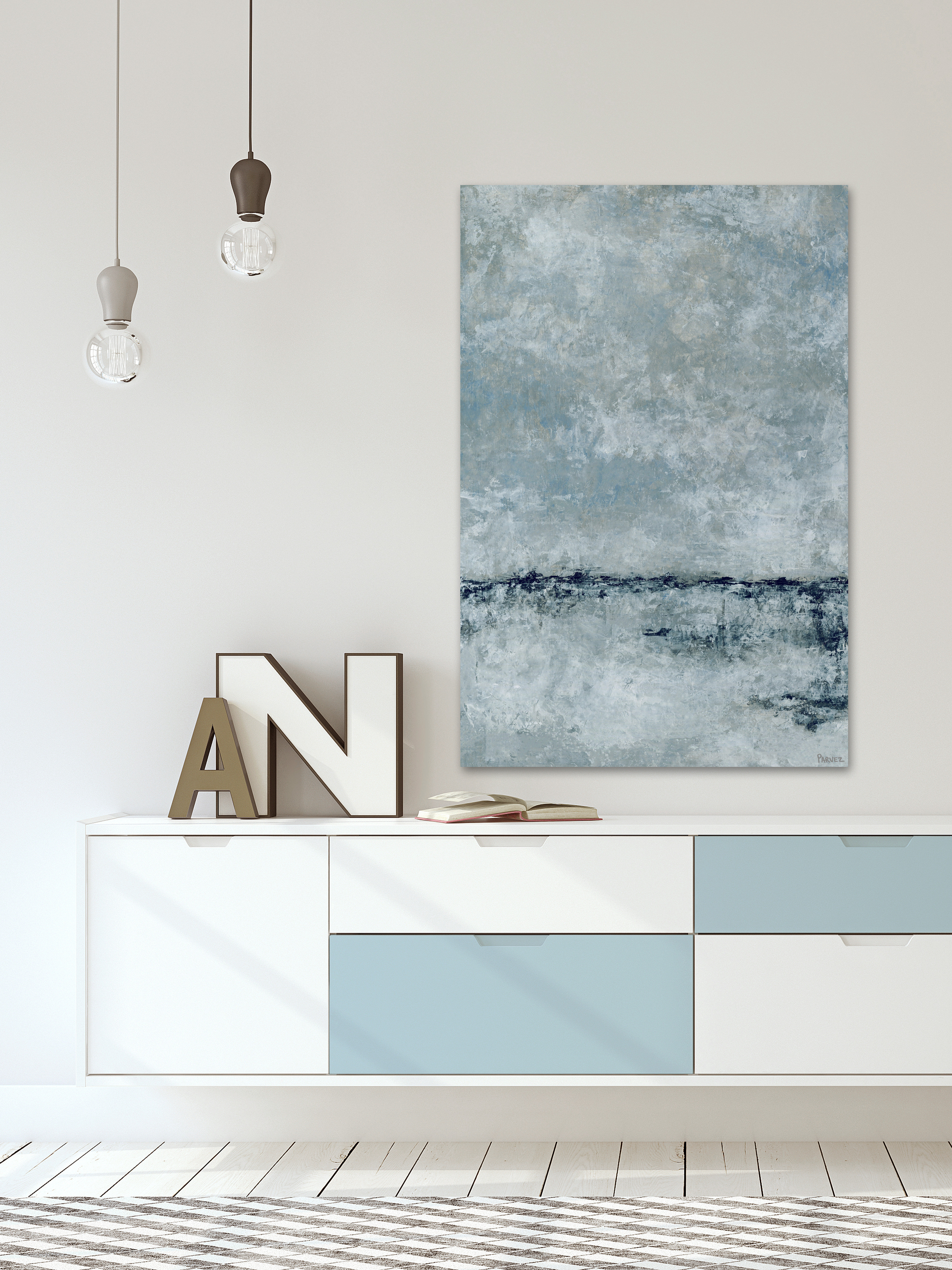 Williston Forge 'Tainted Blues' by Parvez Taj - Wrapped Canvas Painting ...