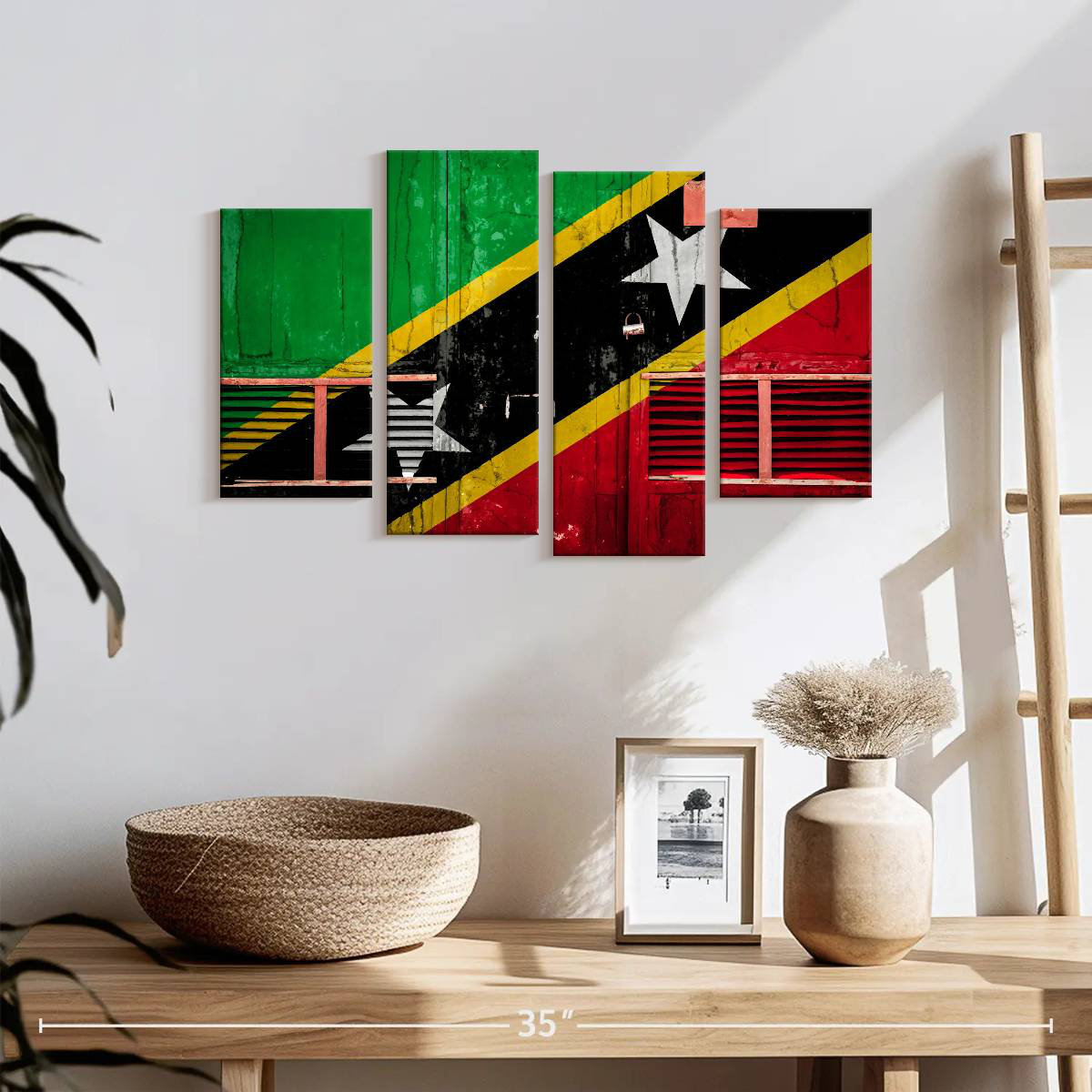 Ebern Designs Borges Saint Kitts And Nevis Flag | Wayfair