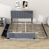 Latitude Run® Drevaughn Queen Size Upholstered Platform Bed with Twin ...